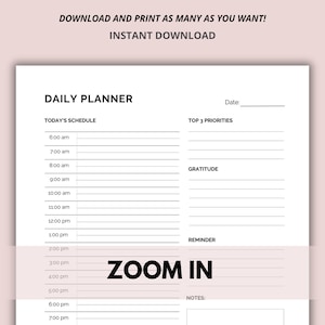 Daily Planner Printable, Hourly Planner, Time Blocking PDF, Day ...