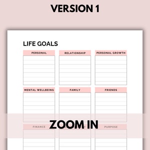 Areas of Life Planner Printable PDF, Goal Planner, Goal Setting ...