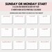 Minimalist Undated Monthly Calendar, 12 Month Printable (digital ...