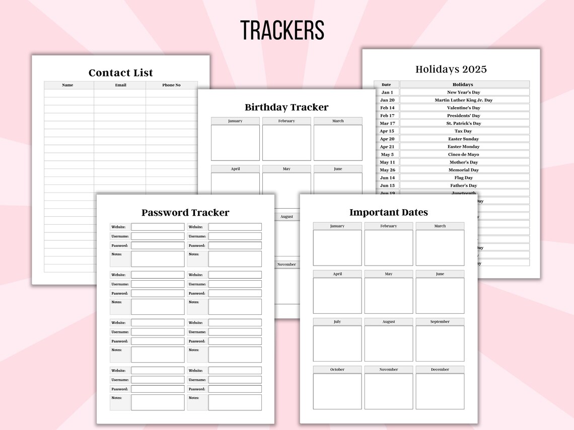 2025 Monthly Calendar With Notes, Printable Calendar Template PDF, Year ...