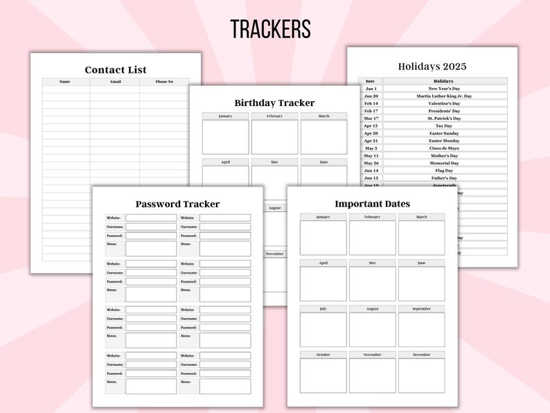 2025 Monthly Calendar With Notes, Printable Calendar Template PDF, Year ...