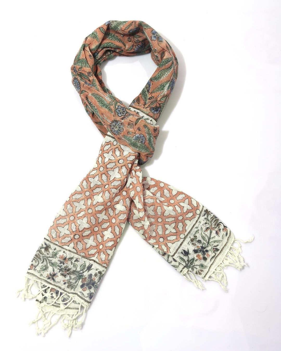 Hand Block Print Hand Woven Scarf. Stylish Handloom Scraf.traditional ...