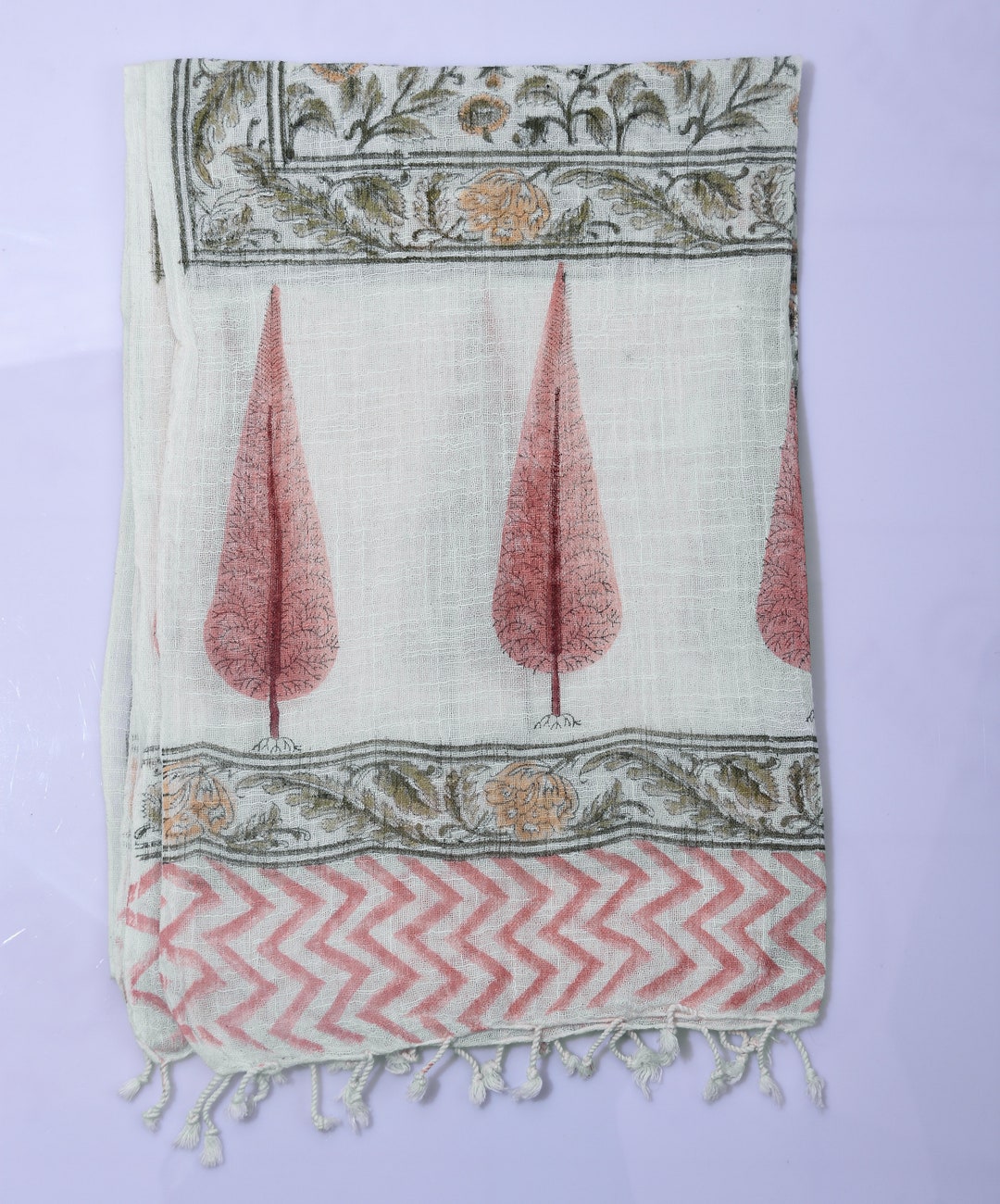 Hand Block Print Hand Woven Scarf. Stylish Handloom Scraf.traditional ...