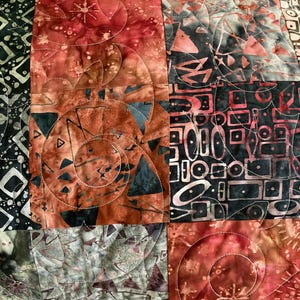 Our Flying South Quilt Features Batiks Blocks of Bold Warm and Beige ...