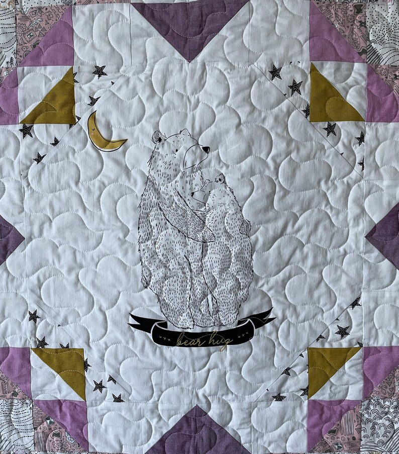 Bear Hug Baby Quilt: Pine Lullaby, Woodsy Furry Friends - Etsy