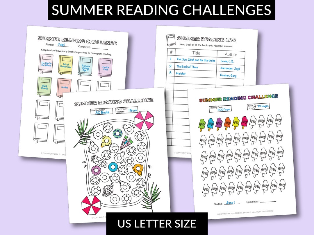 Summer Reading Challenge Kids Reading Tracker Kids Reading Log Reading ...