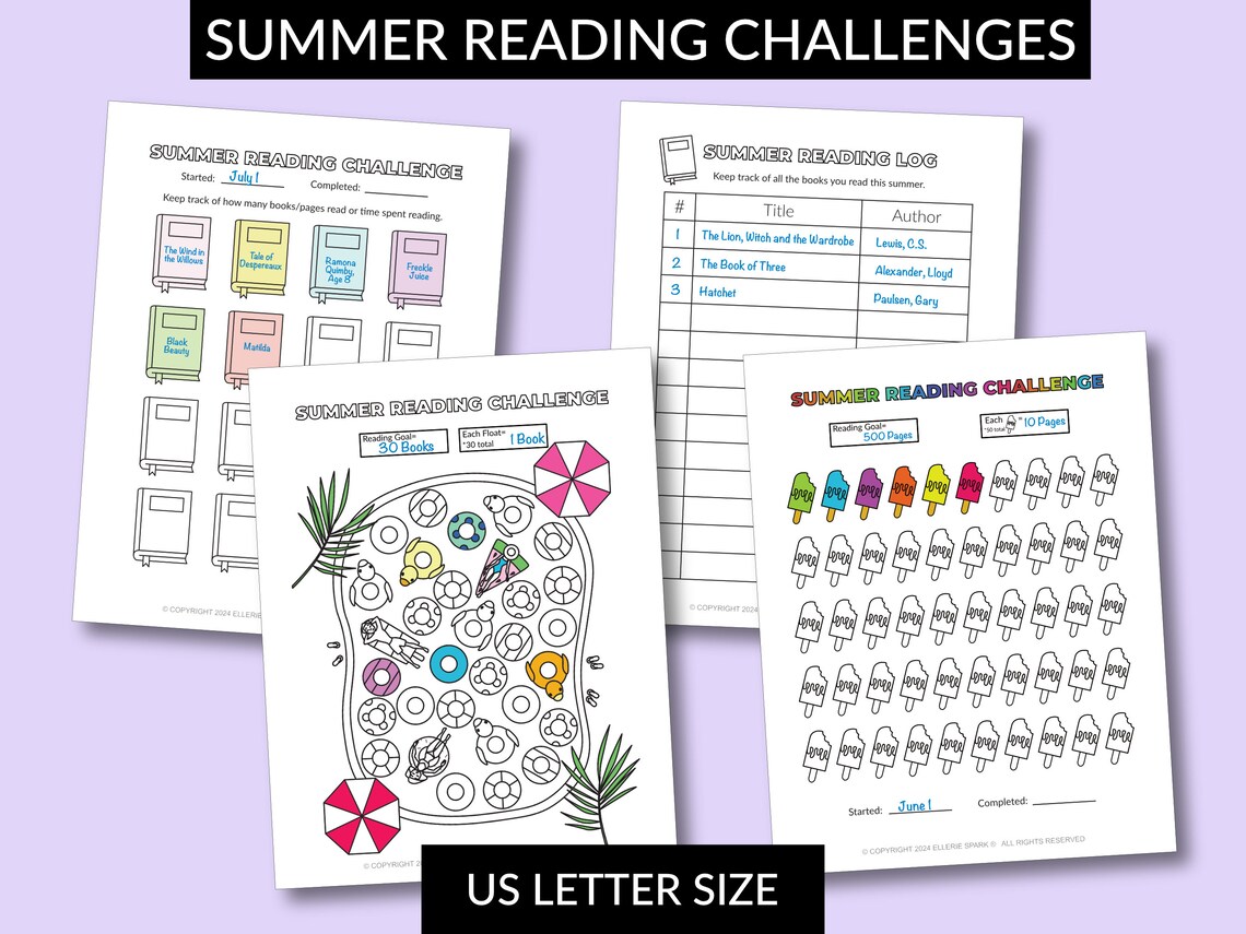 Summer Reading Challenge Kids Reading Tracker Kids Reading Log Reading ...