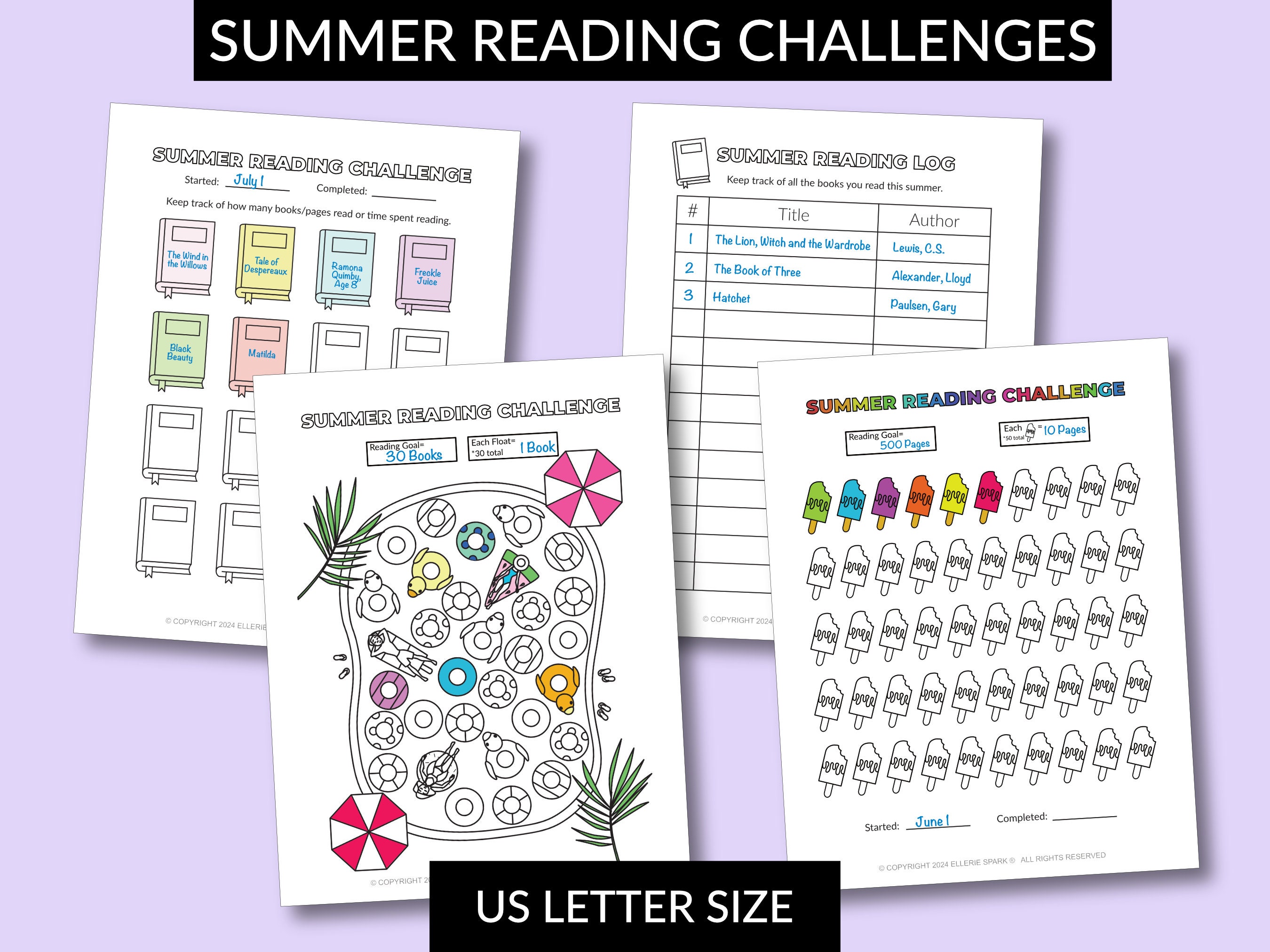 Summer Reading Challenge Kids Reading Tracker Kids Reading Log Reading ...