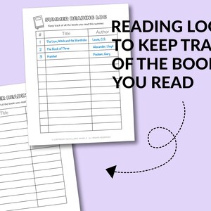 Summer Reading Challenge Kids Reading Tracker Kids Reading Log Reading ...