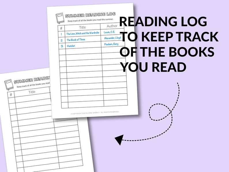 Summer Reading Challenge Kids Reading Tracker Kids Reading Log Reading ...