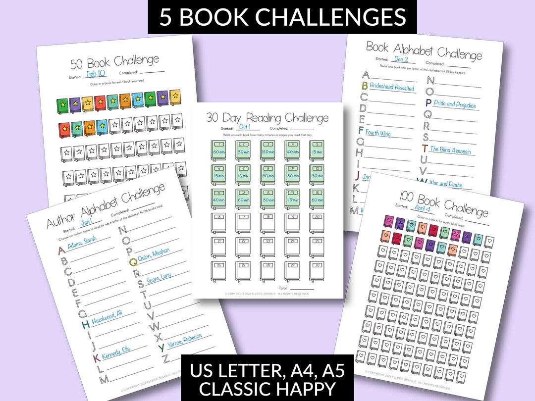Reading Tracker Printable Reading Challenge Book Reading Tracker Book ...