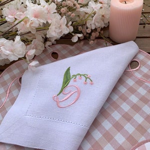 Lily of the Valley Linen Napkins | Personalized Linen Napkins ...