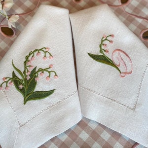 Lily of the Valley Linen Napkins | Personalized Linen Napkins ...