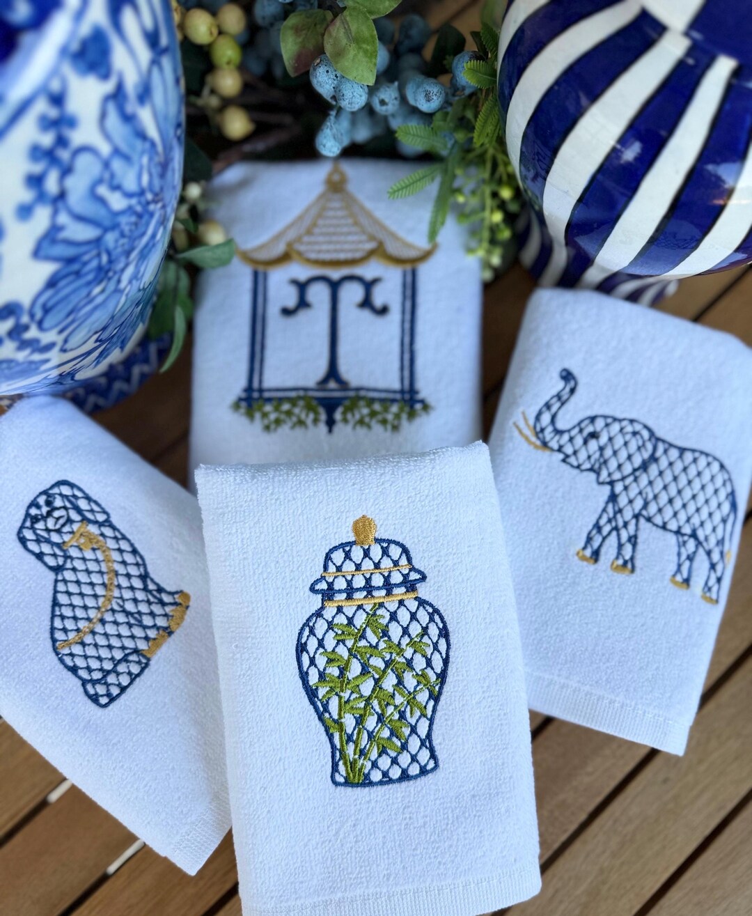 Custom Embroidered Towel Set - Set of 4 | Create Your Own Set | Mix and ...