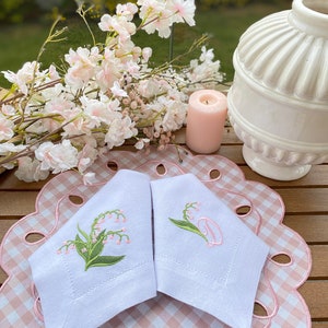 Lily of the Valley Linen Napkins | Personalized Linen Napkins ...