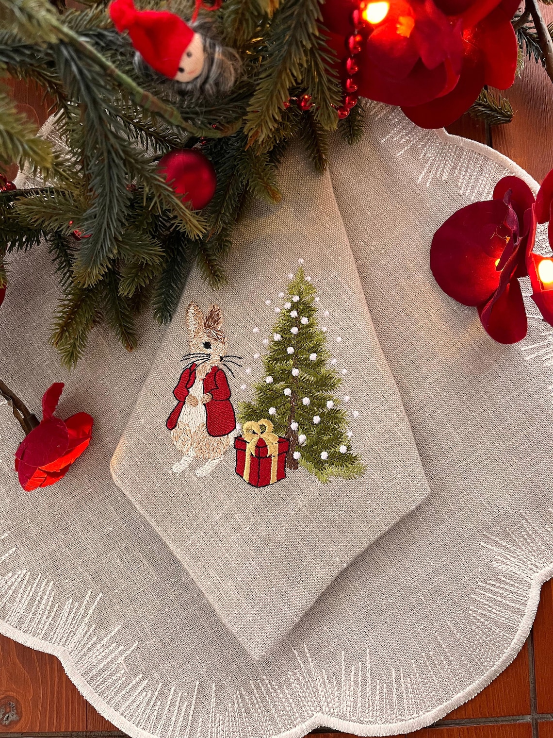 Enchanting Peter Rabbit Embroidered Linen Napkin for a Magical ...