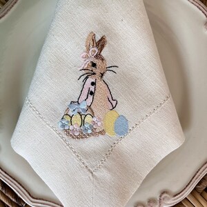 Peter Rabbit Easter Napkins - Embroidered Linen Napkins -easter ...