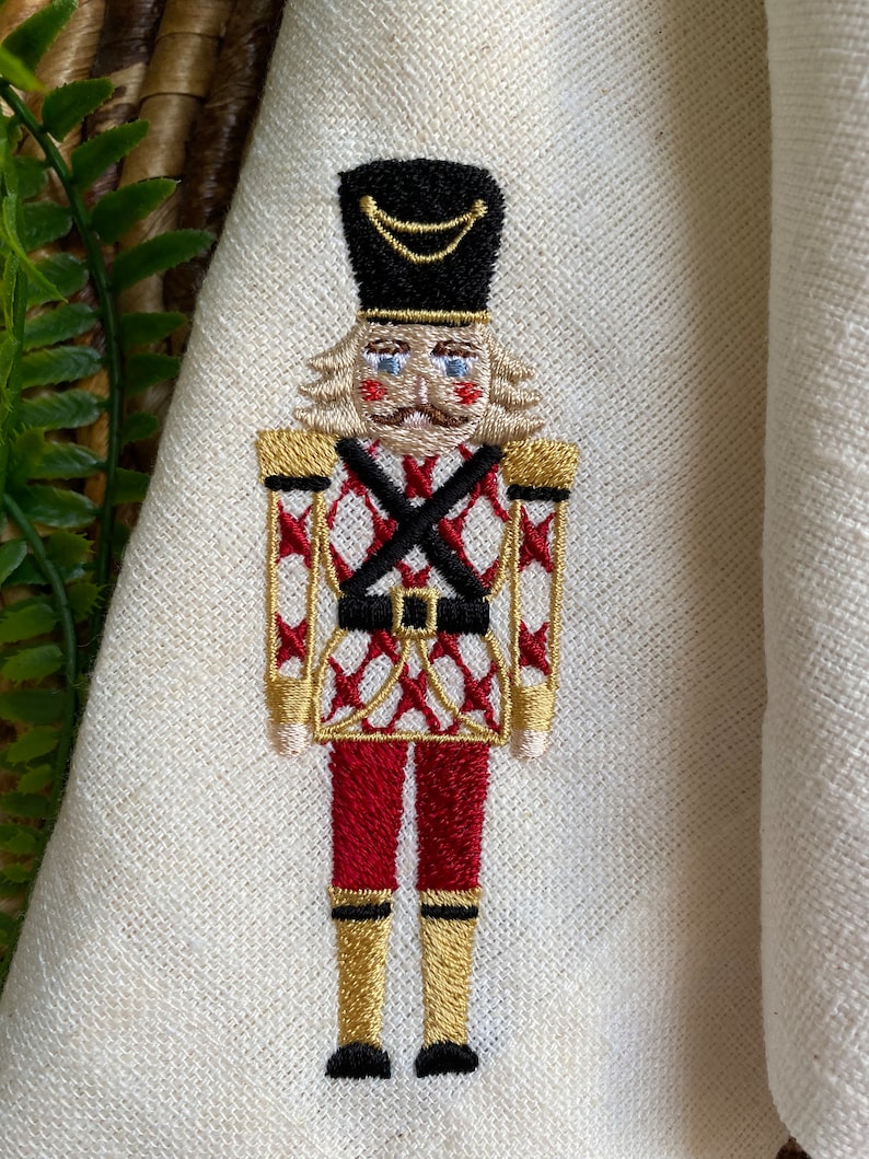 Nutcracker Linen Napkins - Christmas Linen Napkin-exquisite Embroidered ...
