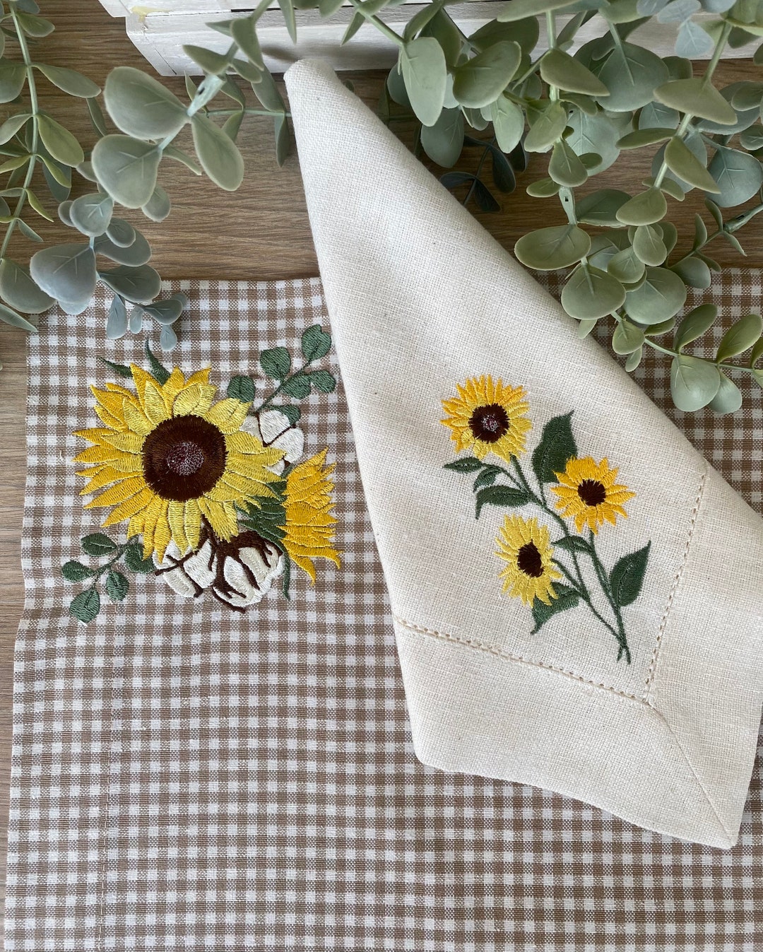 Sunflower Linen Napkins | Backyard Wedding | Dinner Napkins ...
