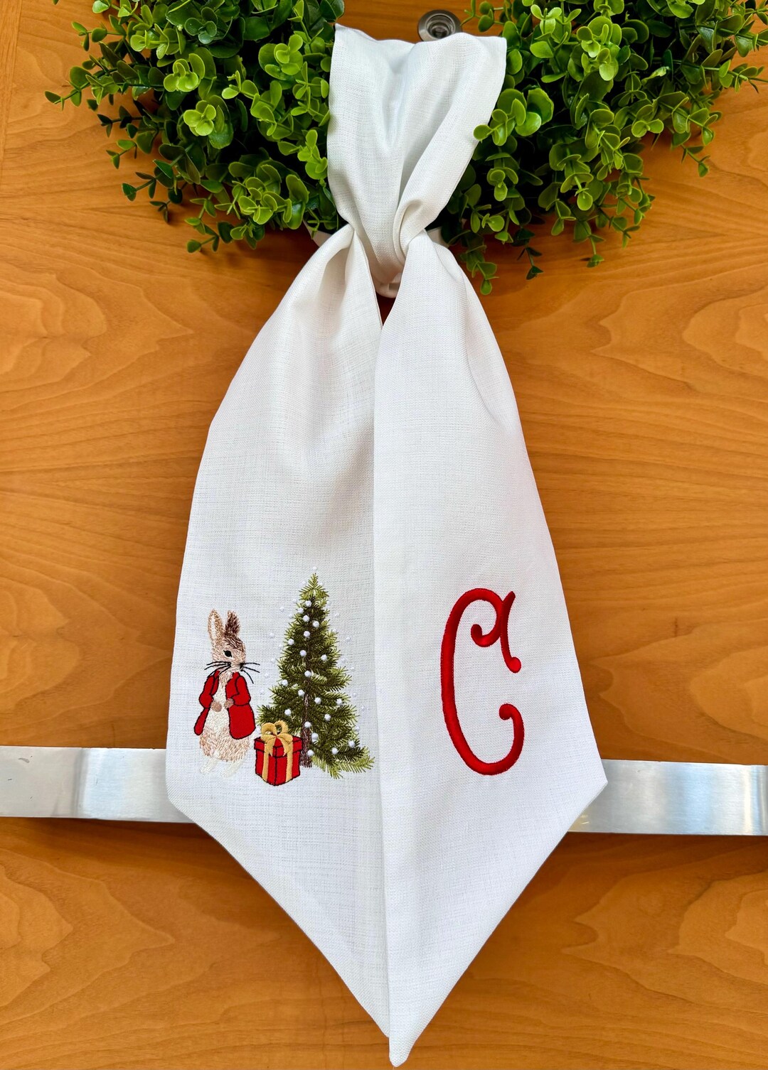 Peter Rabbit Embroidered Christmas Wreath Sash | Outdoor Fabric ...