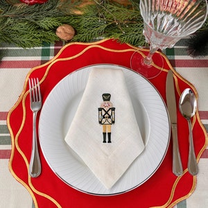 Nutcracker Ballerina and Christmas Tree Linen Napkins - Exquisite ...