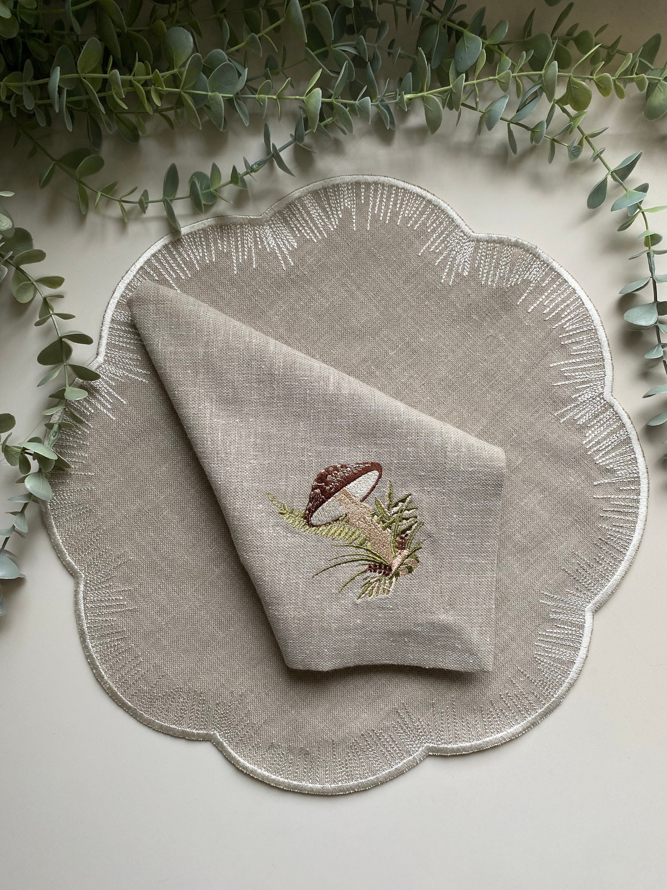 Linen Placemats | Table Linen Sets | Beige Linen | Housewarming ...