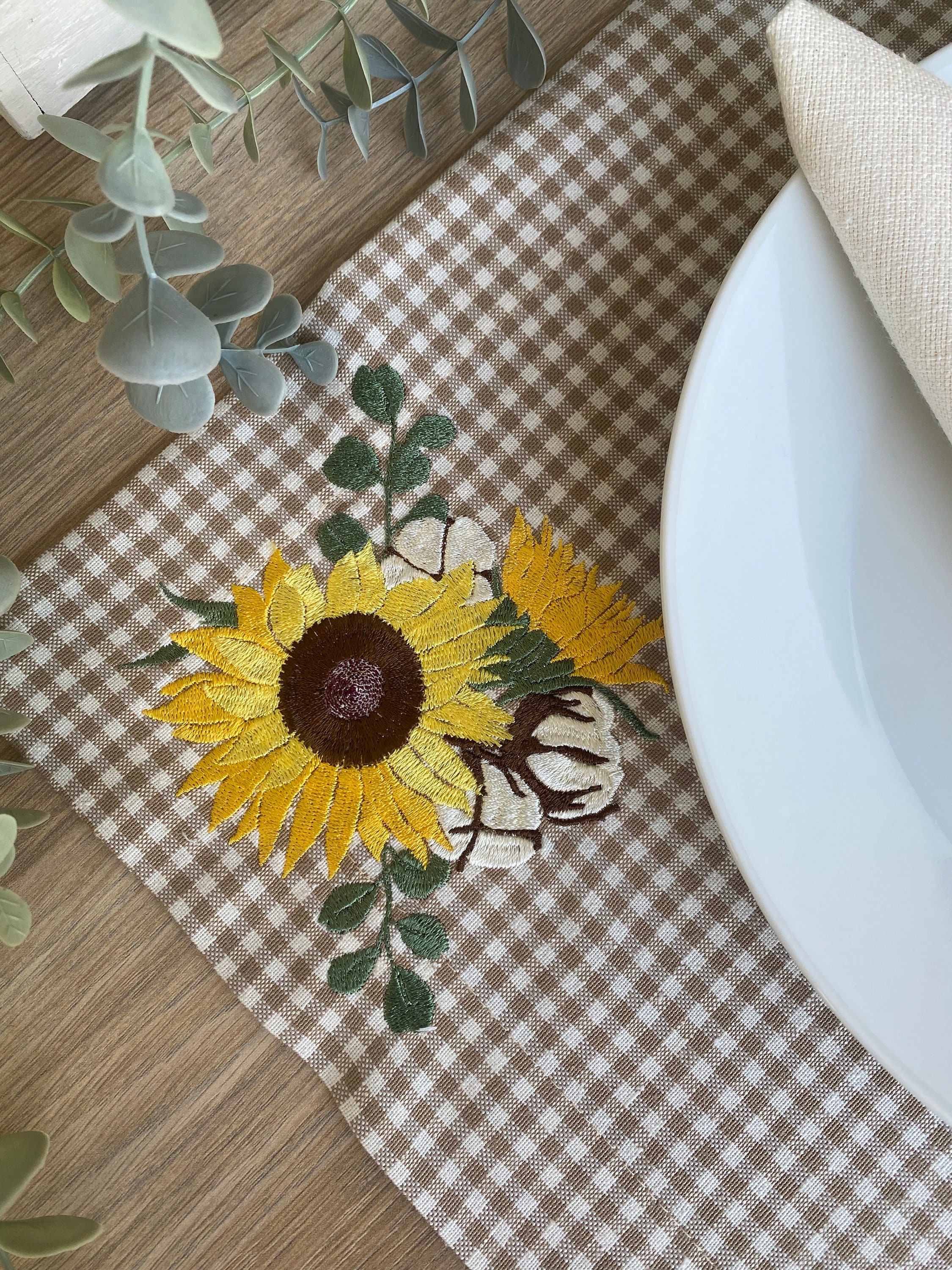 Sunflower Linen Napkins | Backyard Wedding | Dinner Napkins ...