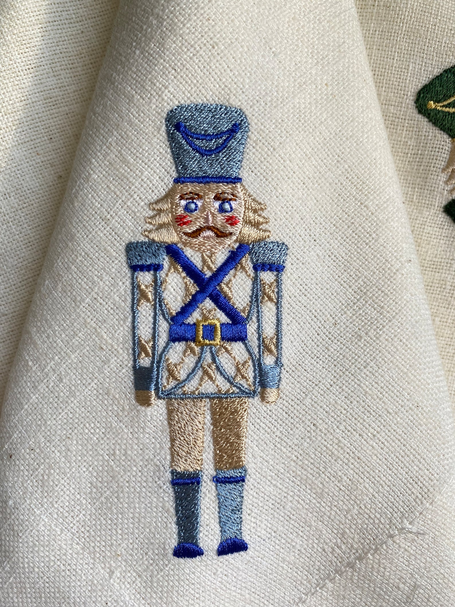 Nutcracker Linen Napkins - Christmas Linen Napkin-exquisite Embroidered ...