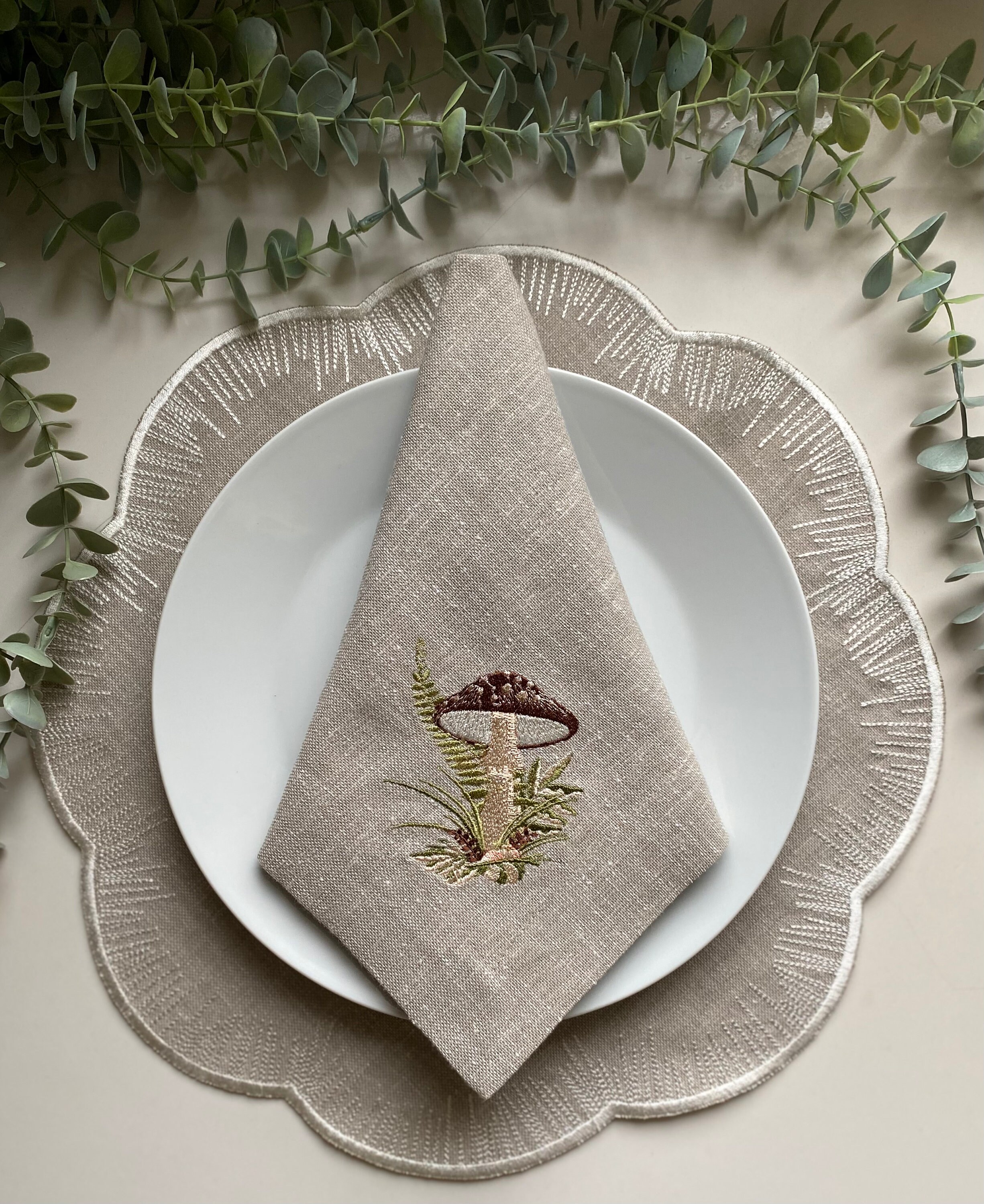 Linen Placemats | Table Linen Sets | Beige Linen | Housewarming ...