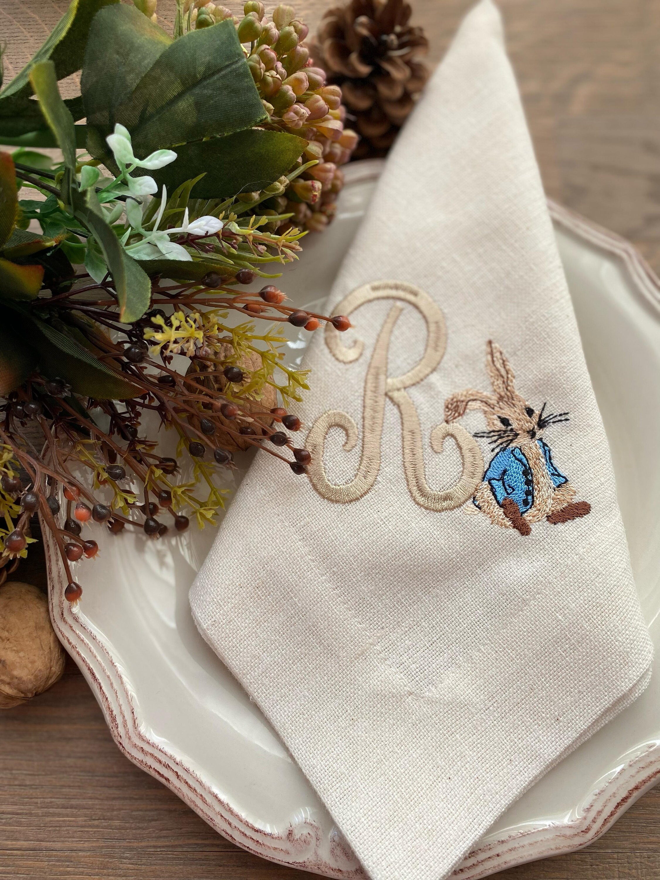 Monogrammed Easter Napkins-cloth Easter Napkins Easter Decorations ...