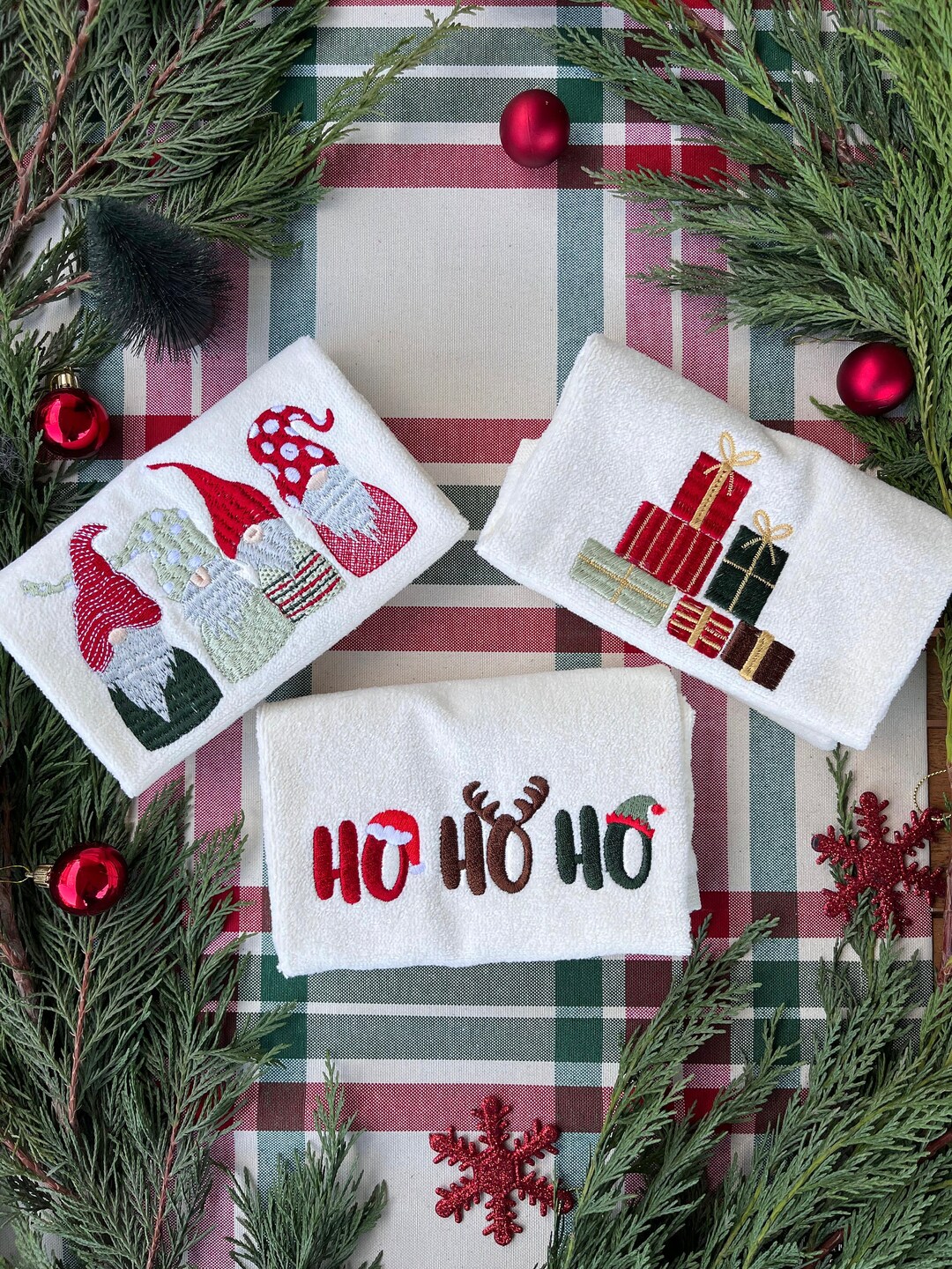 Christmas Guest Towels-christmas Gift- Gift for Her-gnome Embroidered ...
