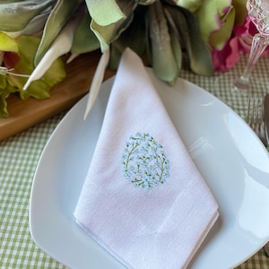 Easter Linen Napkin Set With Floral Embroidery - 6 Designs, Easter ...