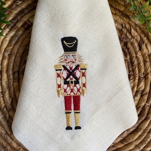 Nutcracker Linen Napkins Exquisite Embroidered Christmas Table Decor ...