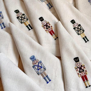 Nutcracker Linen Napkins - Exquisite Embroidered Christmas Table Decor ...