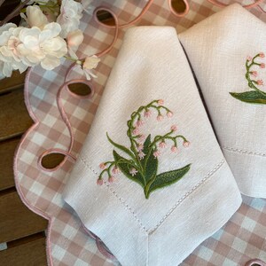 Lily of the Valley Linen Napkins | Personalized Linen Napkins ...