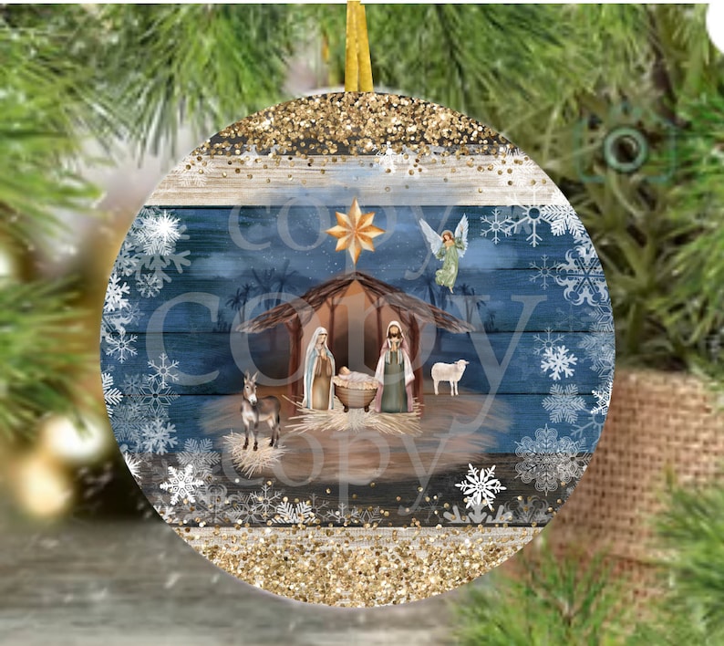 PNG Digital File Nativity Scene Jesus Round Design Great for ...