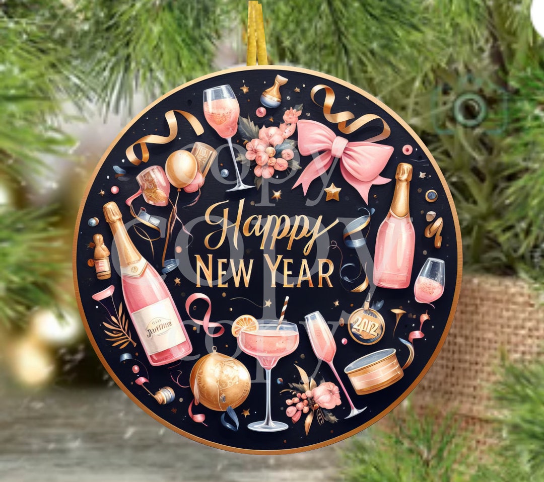 PNG Digital File Happy New Year Round Design Great for Sublimation Onto ...