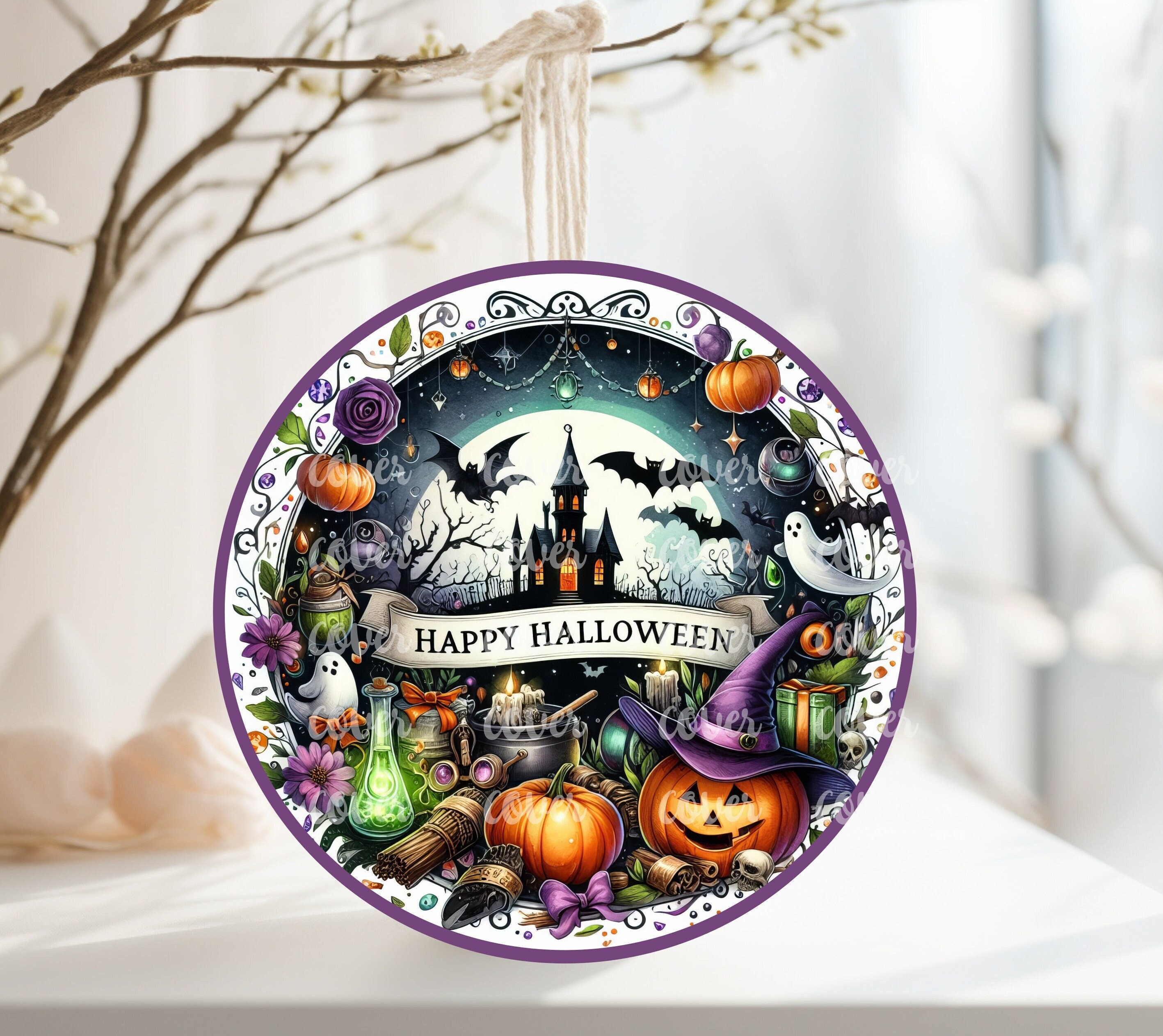 PNG Digital File Halloween, Round Design Great for Sublimation Onto ...