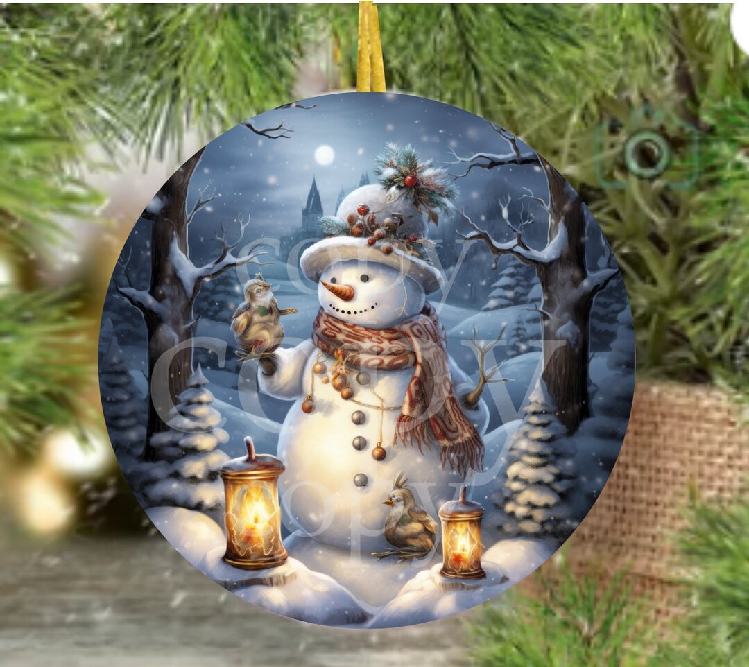 PNG Digital File Snowman Round Design Great for Sublimation Onto Metal ...
