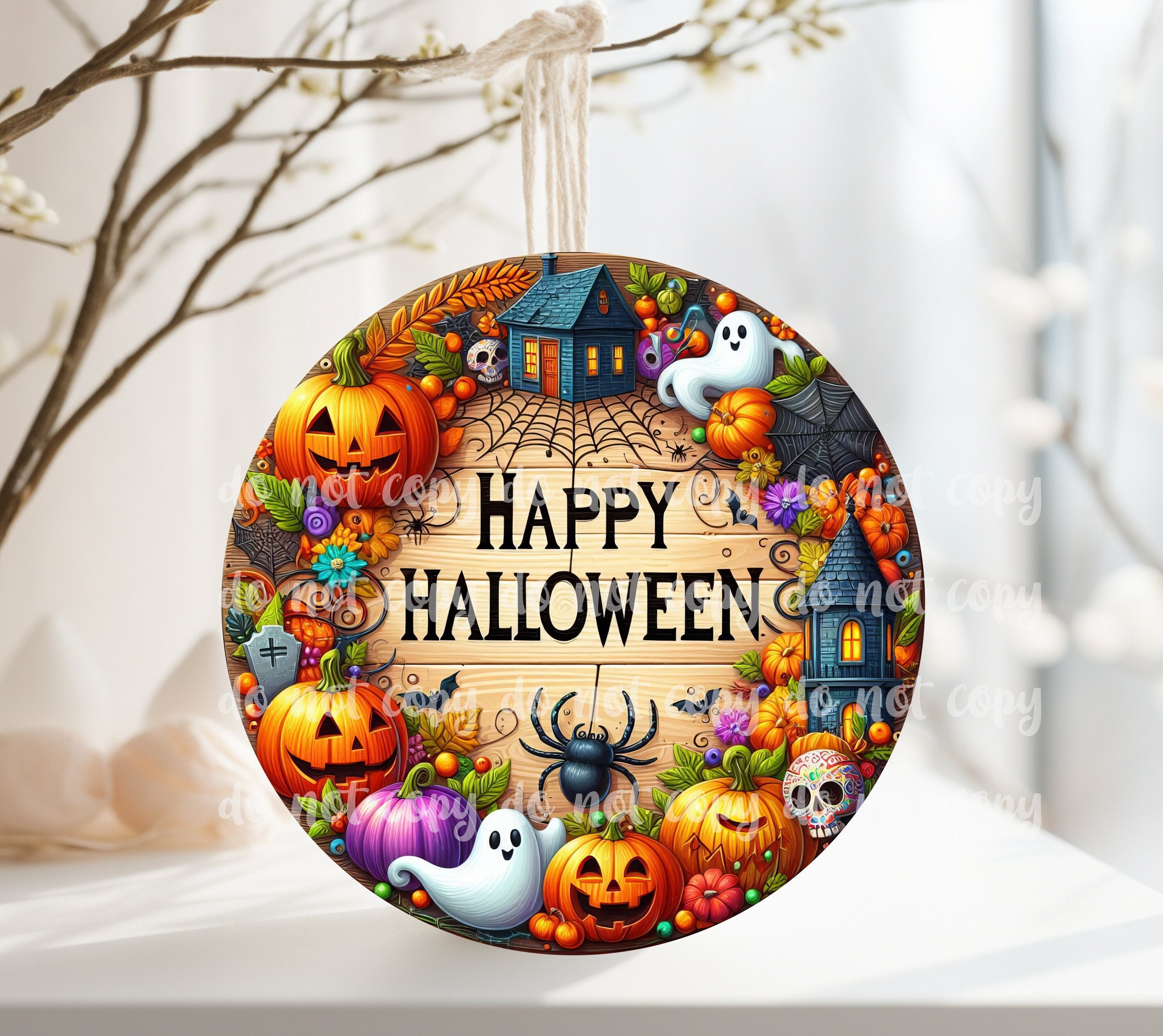 PNG Digital File Halloween, Round Design Great for Sublimation Onto ...