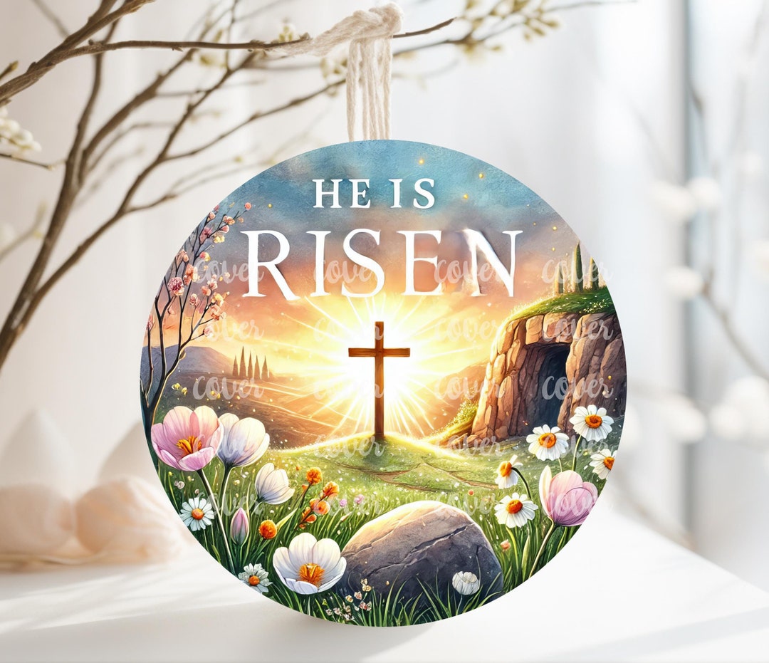 PNG Digital File Happy Easter Cross Design, Round Design Great for ...