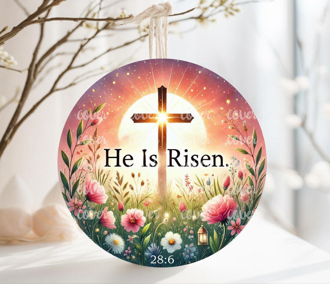 PNG Digital File Happy Easter Cross Design, Round Design Great for ...