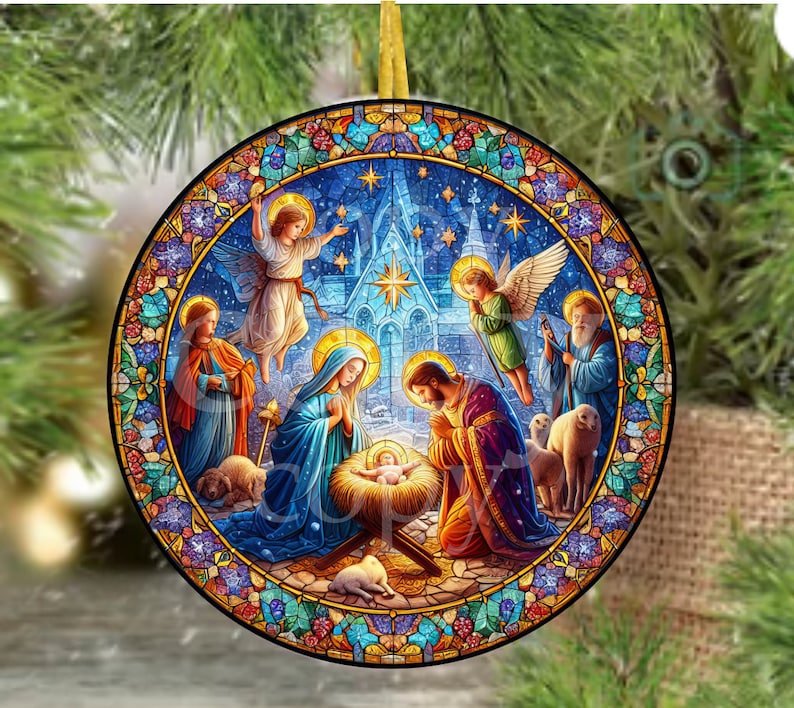 PNG Digital File Nativity Scene Jesus, Round Design Great for ...