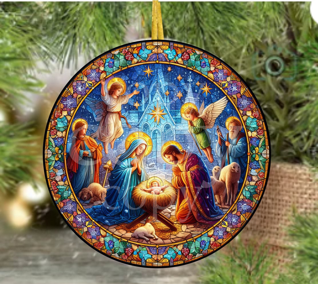 PNG Digital File Nativity Scene Jesus, Round Design Great for ...