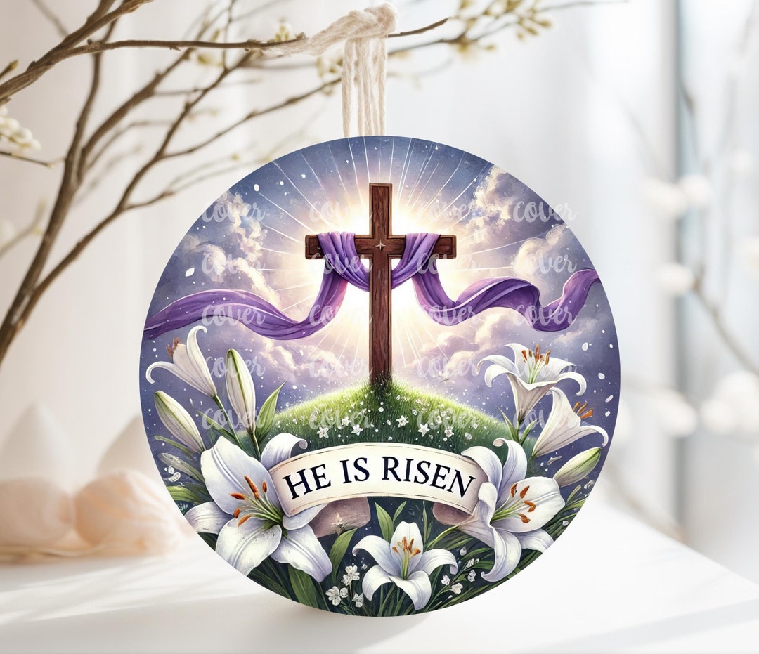 PNG Digital File Happy Easter Cross Design, Round Design Great for ...