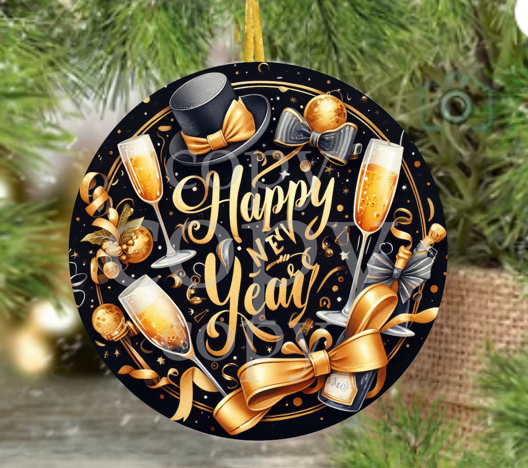PNG Digital File Happy New Year Round Design Great for Sublimation Onto ...