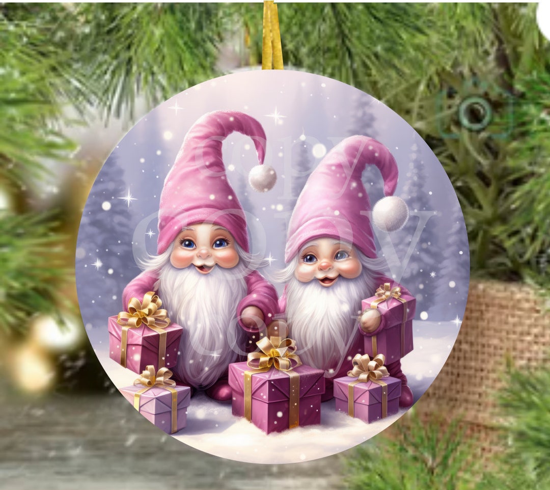 PNG Digital File Gnomes Round Design Great for Sublimation Onto Metal ...