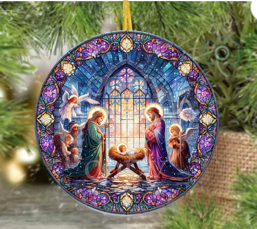 PNG Digital File Nativity Scene Jesus, Round Design Great for ...