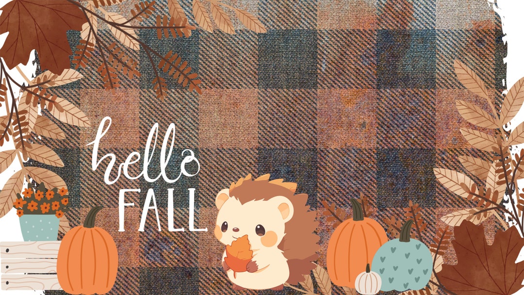 Hello Fall Desktop Background - Etsy
