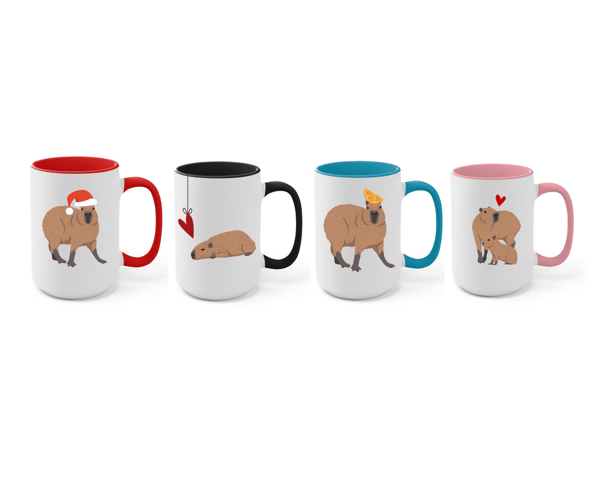 CUSTOM Capybara Two-toned Mugs Cute Capybara Designs Holiday - Etsy